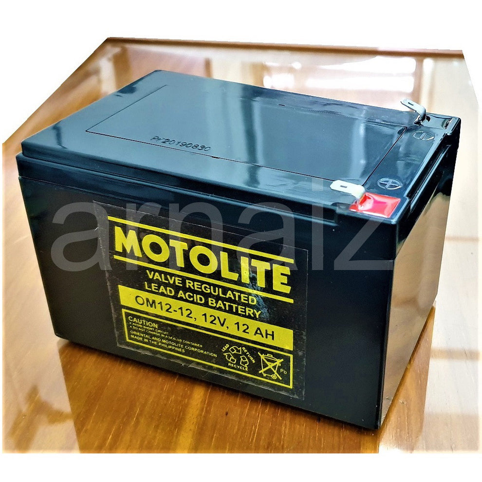 Motolite Battery 12V 12Ah OM12-12 12 Volts 12 Ampere Rechargeable Batt ...