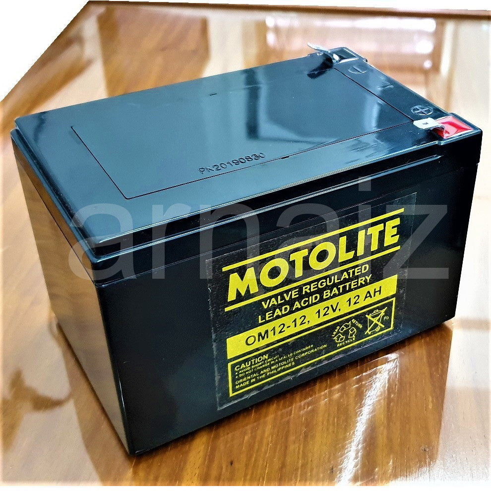 Motolite Battery 12V 12Ah OM12-12 12 Volts 12 Ampere Rechargeable Batt ...
