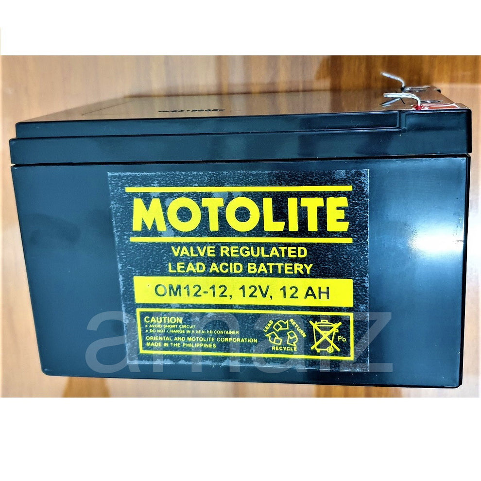 Motolite Battery 12V 12Ah OM12-12 12 Volts 12 Ampere Rechargeable Batt ...