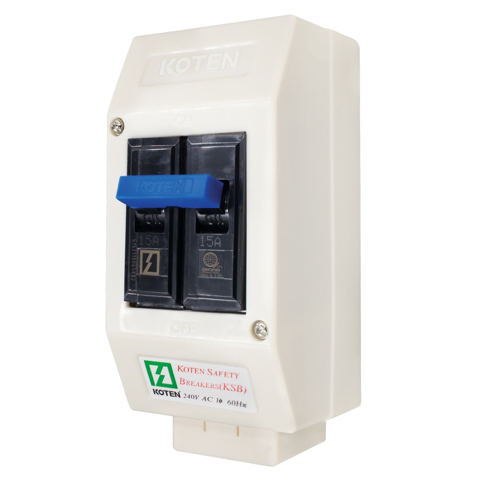 Koten KSB-S Safety Breaker With Outlet 2P 15 20 30 40 50 60 70 100 Amp ...