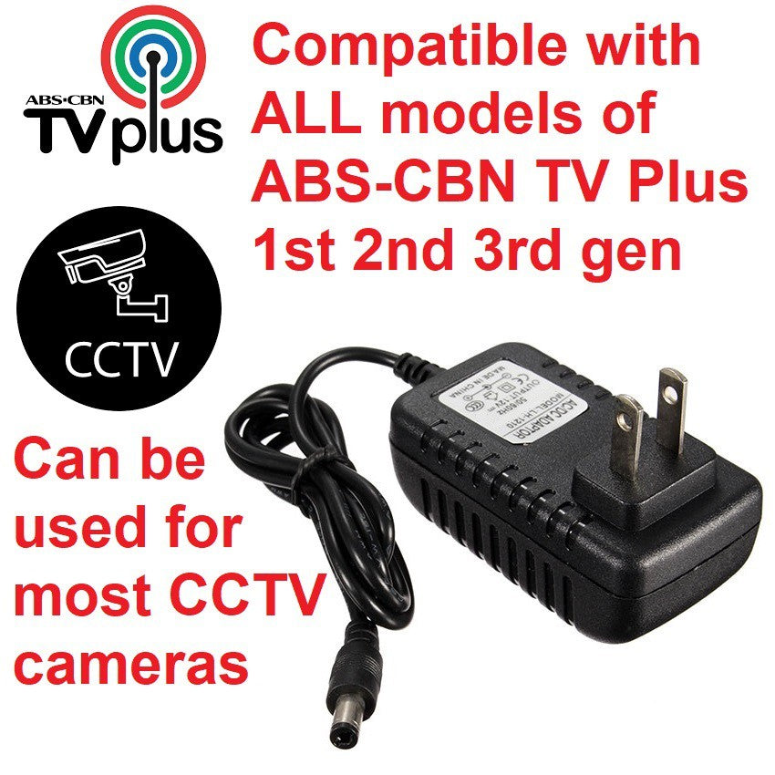 ABS CBN TV PLUS Compatible 12V Converter Power Supply Adapter for CCTV ...