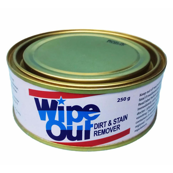 Wipe Out Dirt and Stain Remover 250g or 145g WipeOut in Metal Can or P ...