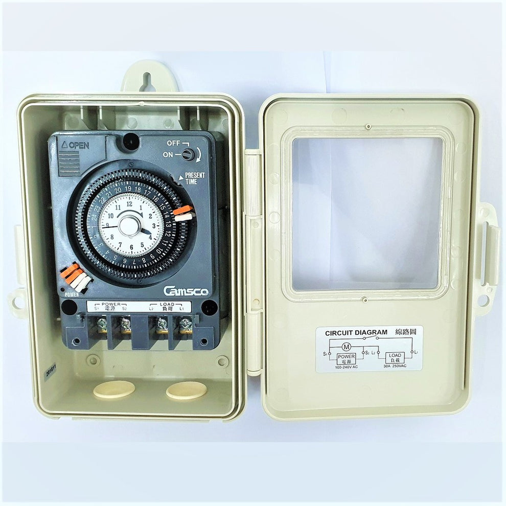 Camsco Timer Switch TB330 30A Non Power Failure 24 Hour Time Switch TB ...