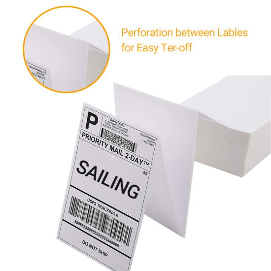 Waybill Sticker A6 100*150 Fold 500pcs Label Paper Barcode Thermal Sti ...