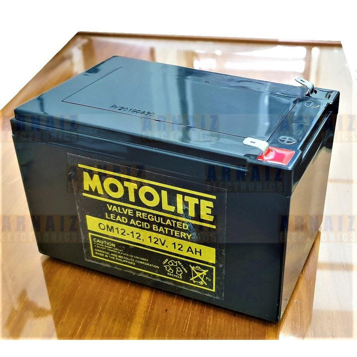 Motolite Battery 12V 12Ah OM12-12 12 Volts 12 Ampere Rechargeable Batt ...