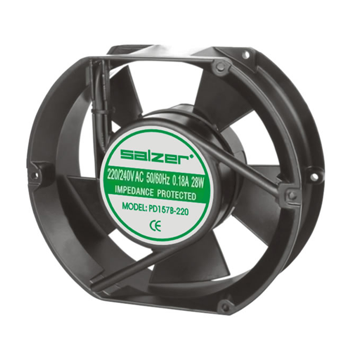Salzer PD157B-220 Cooling Fan 172x150x51mm 220-240VAC 0.18A 28W Axial – Arnaizph