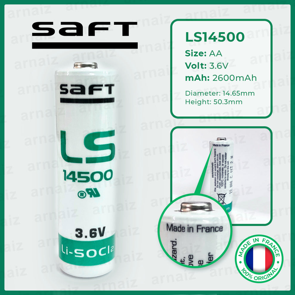 Saft LS14500 3.6v size AA Lithium Battery - non Rechargeable – Arnaizph