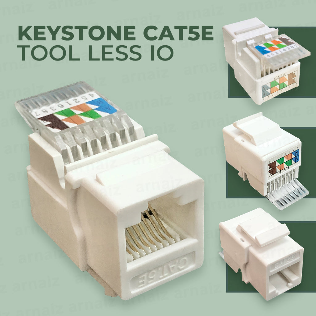 CAT5E IO Keystone UTP Network Keystone Jack Tool Less type Network Con ...