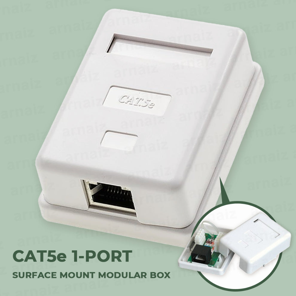 Cat5e Modular Box Surface Mount Box with Adhesive cat 5e cat 5 cat5 RJ ...
