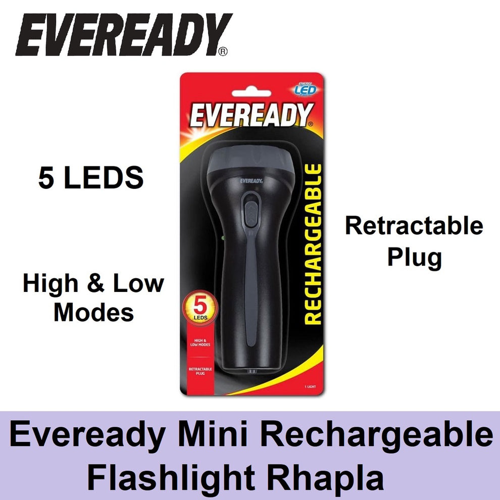 Eveready Rechargeable Flashlight Mini Torch Light LED RHAPLA Rechargea ...