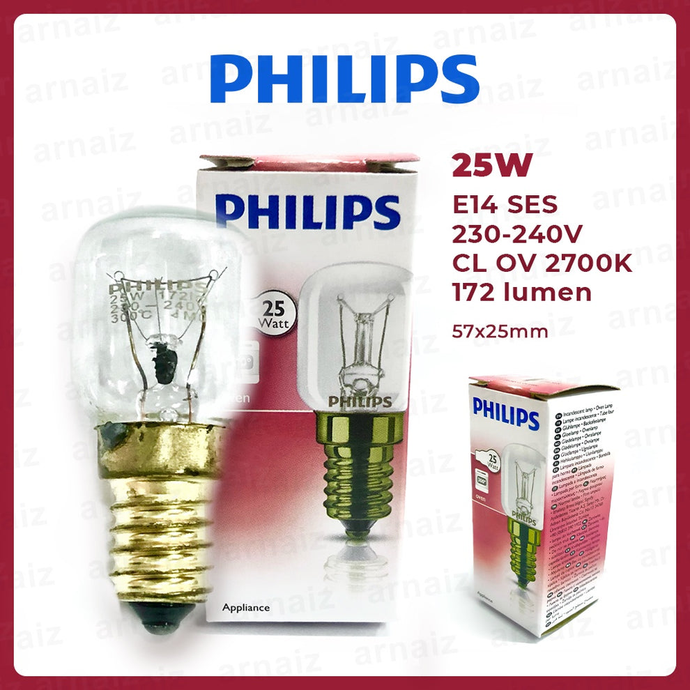 Philips Specialty Oven Bulb 25W 230/240V E14 SES Clear Incandescent Ap ...